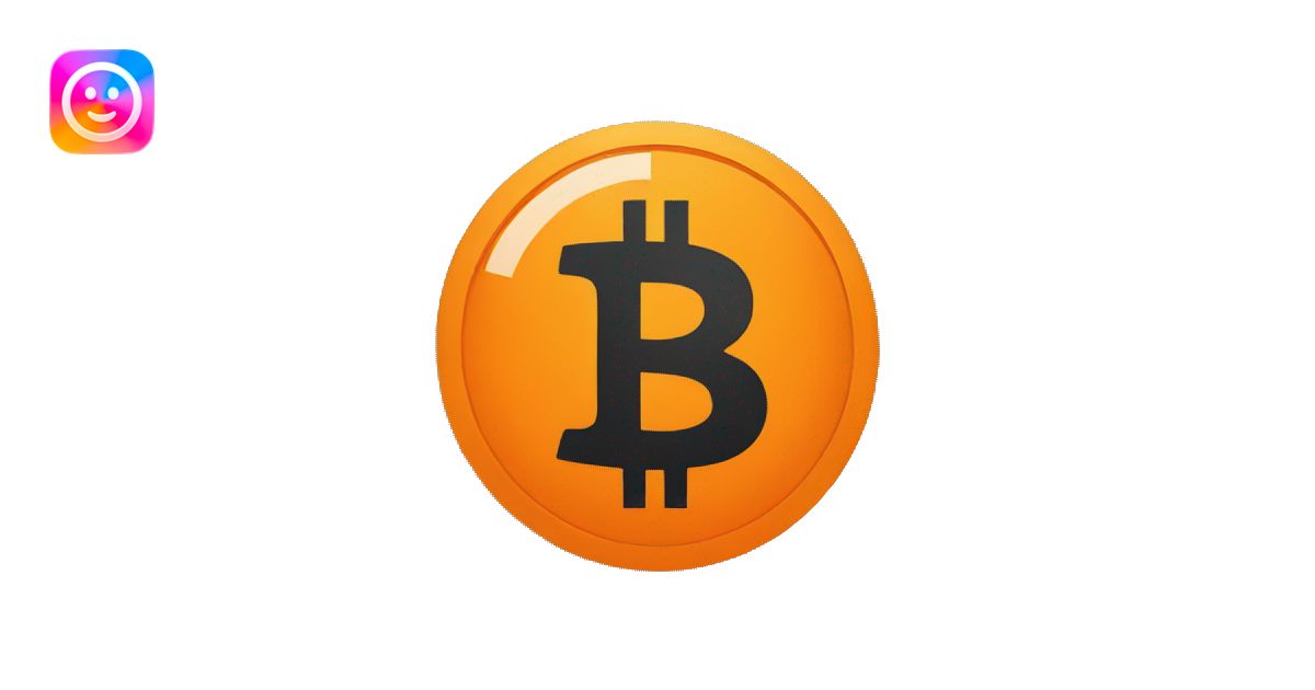 orange bitcoin logo, flat design emoji | AI Emoji Generator