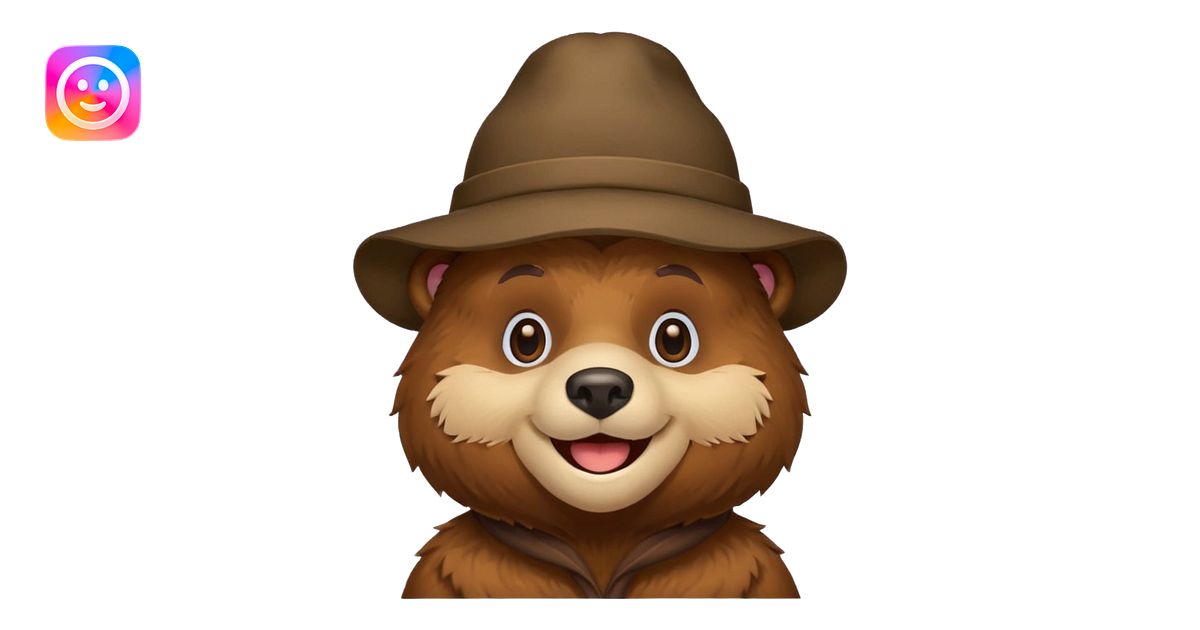 Bear wearing a hat emoji | AI Emoji Generator