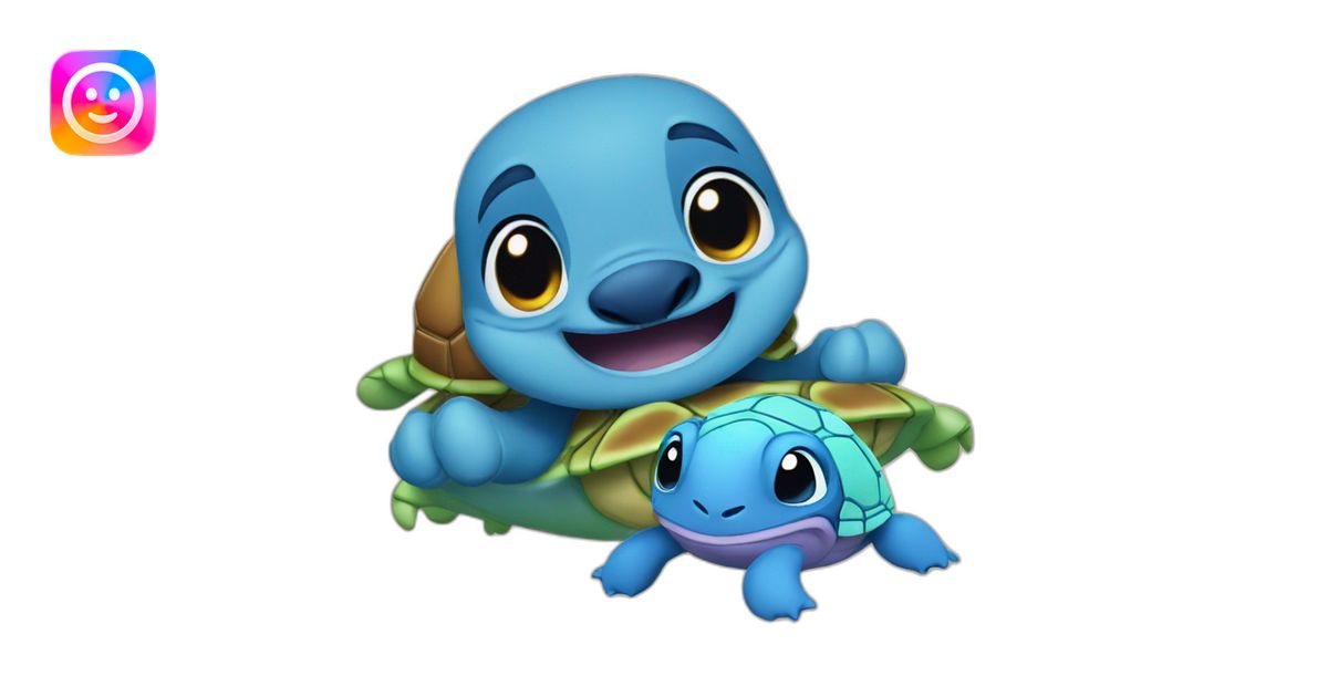 Stitch And turtle emoji | AI Emoji Generator