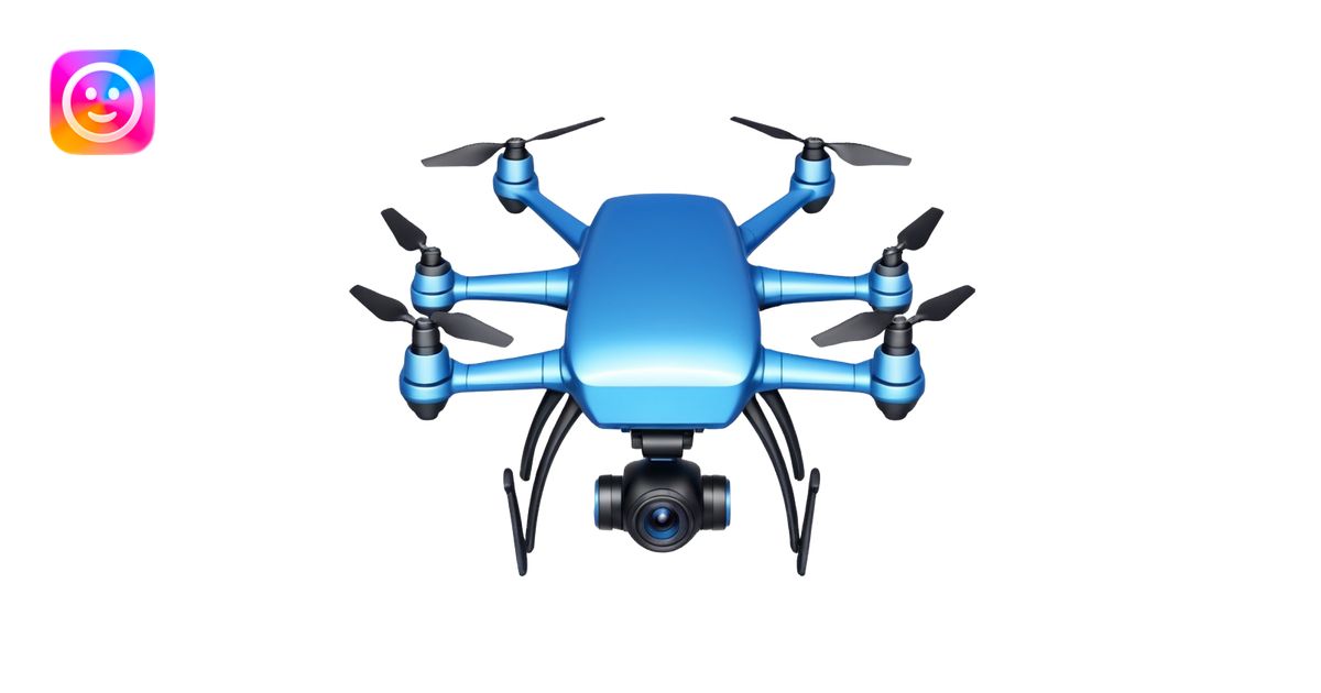 Blue Drone – camera lens, Courier Drones. emoji | AI Emoji Generator
