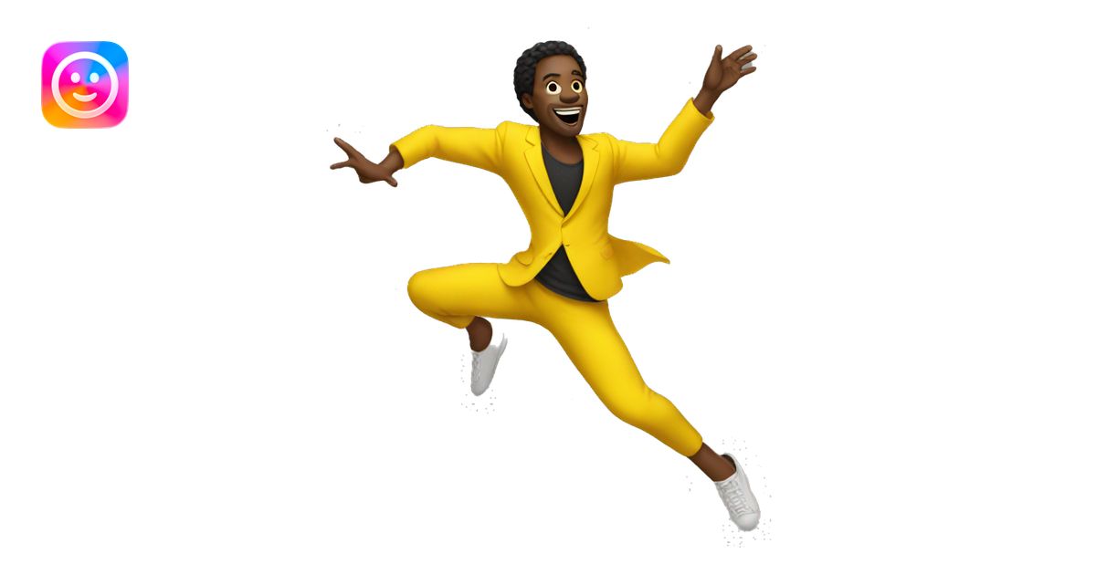Dancing black man in Yellow emoji | AI Emoji Generator