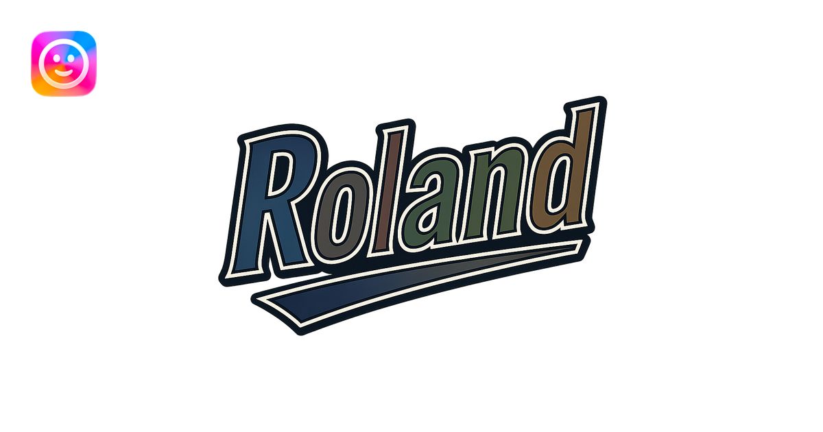 Text image of the name 'Roland' in a masculine, modern, gradient font ...