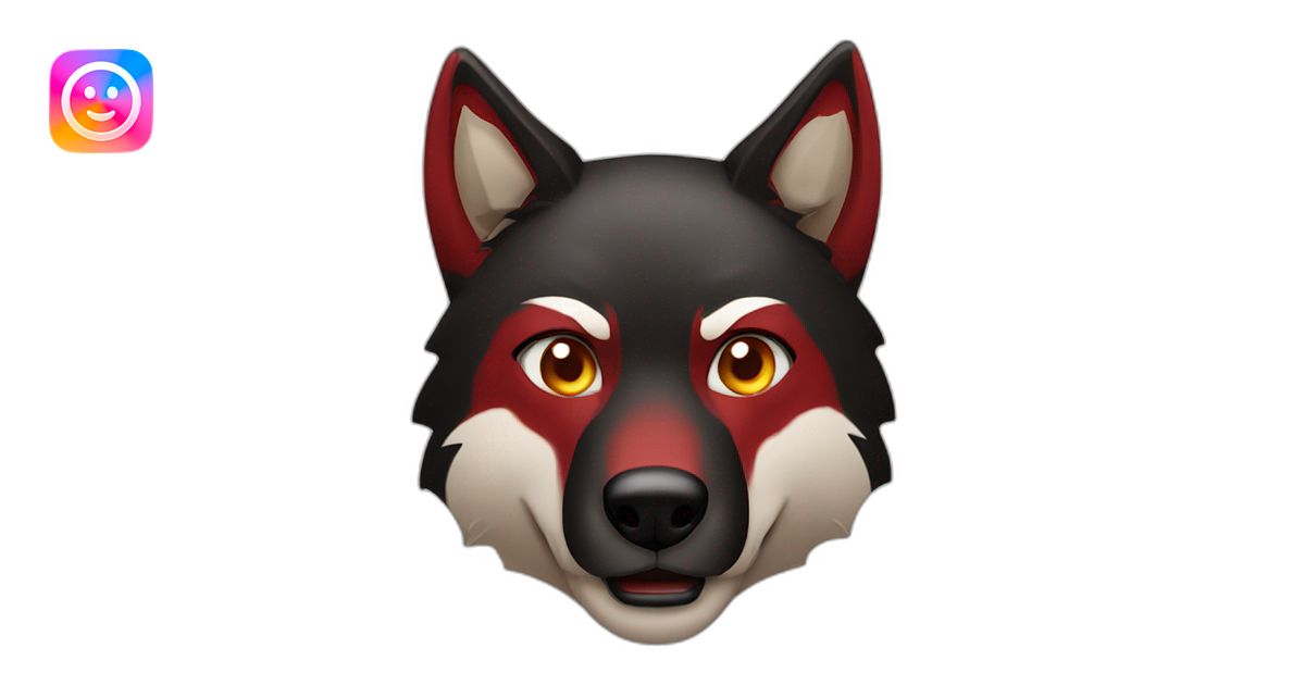 Red & black wolf mistake face emoji | AI Emoji Generator
