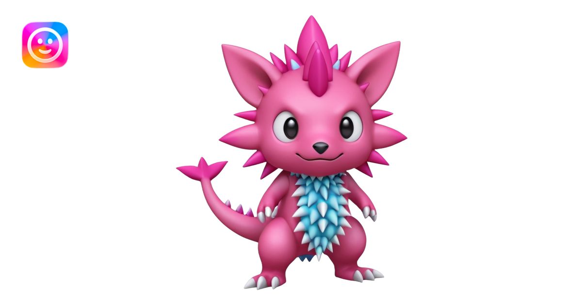 A 3D CGI model of a randomly-colored edgy kawaii Fakémon-Pokémon ...