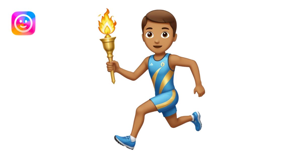 Olympic gold torch with relay race emoji | AI Emoji Generator