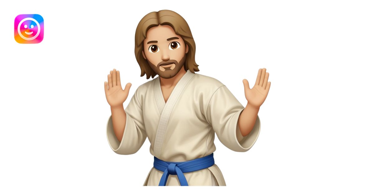 Jesus doing karate emoji | AI Emoji Generator