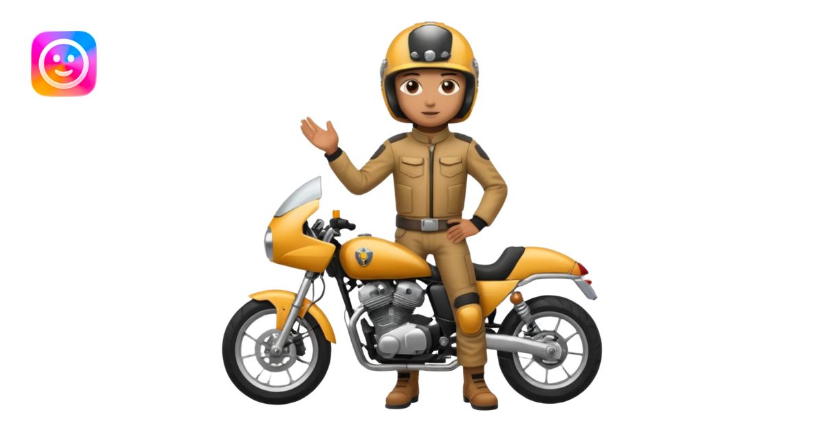motorcycle human with helmet full body emoji | AI Emoji Generator