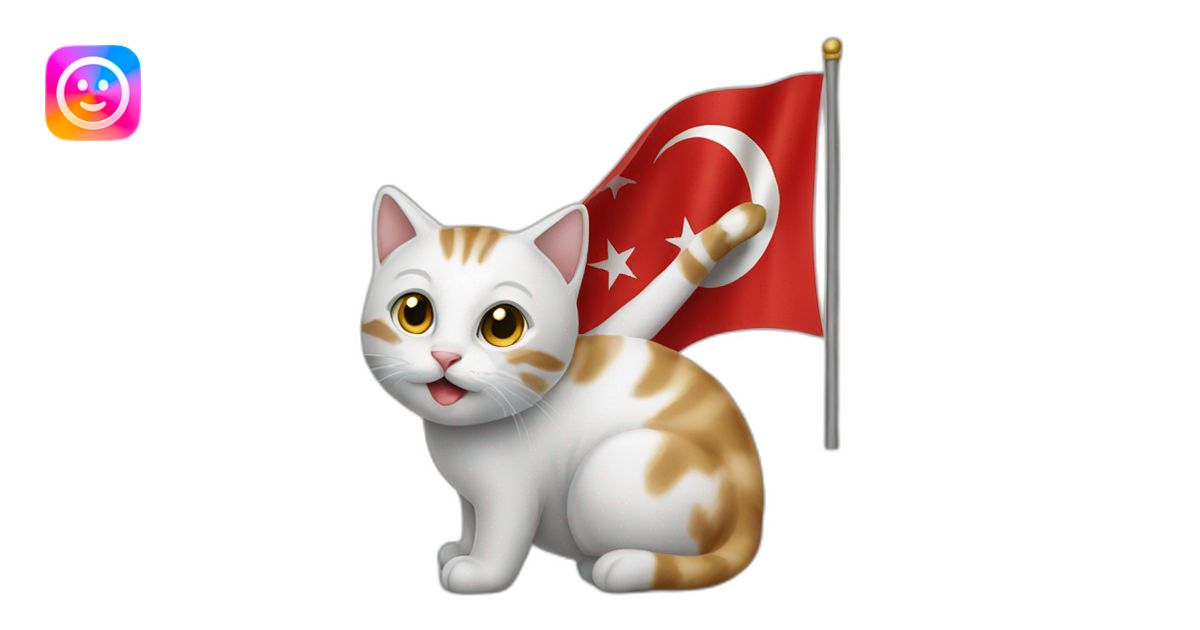 Cat Turkish flag emoji | AI Emoji Generator