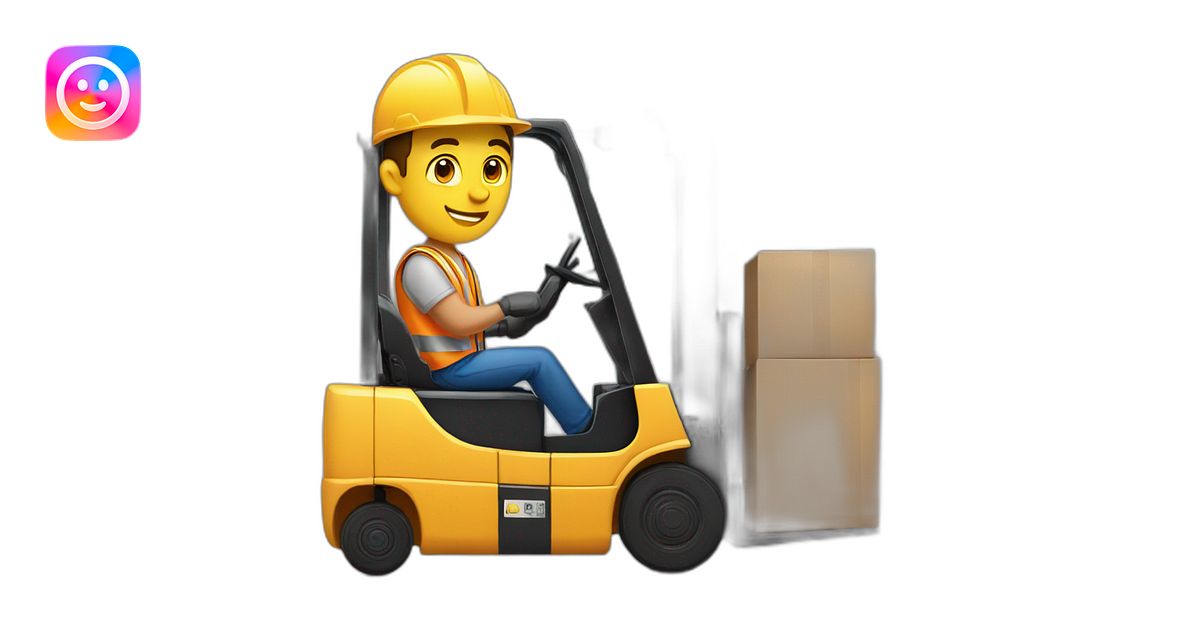 Warehouse forklift driver emoji | AI Emoji Generator