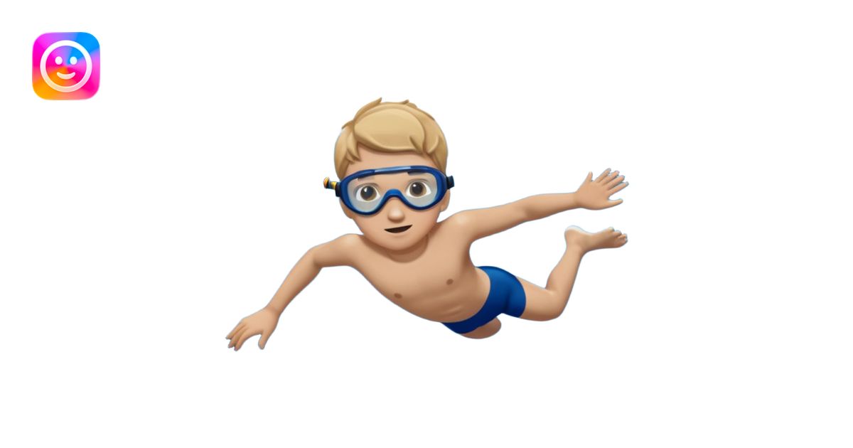 Underwater boy swimming emoji | AI Emoji Generator