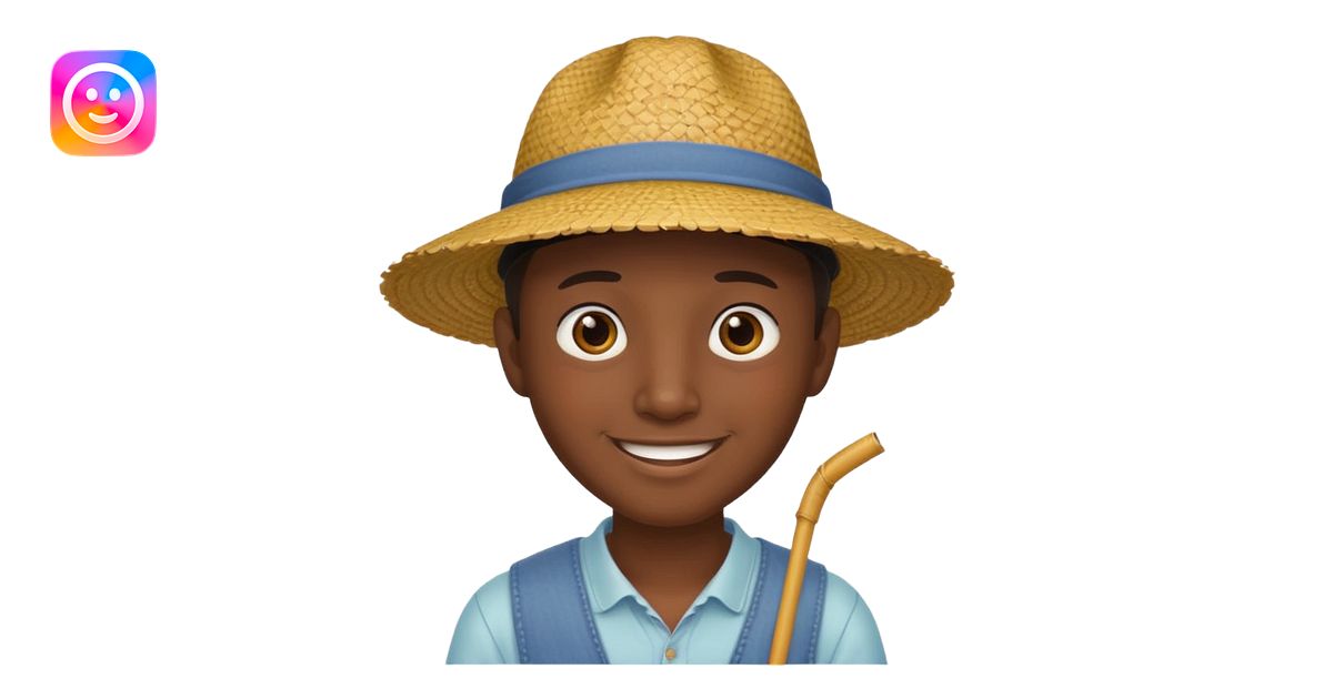 Chinese guy stereotype with straw hat and little eyes emoji | AI Emoji ...