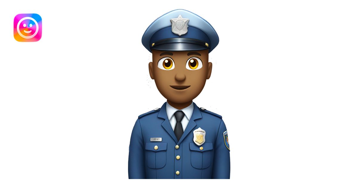 A WHITE Police man bald with blue uniform and cap with Big ANGEL WINGS ...