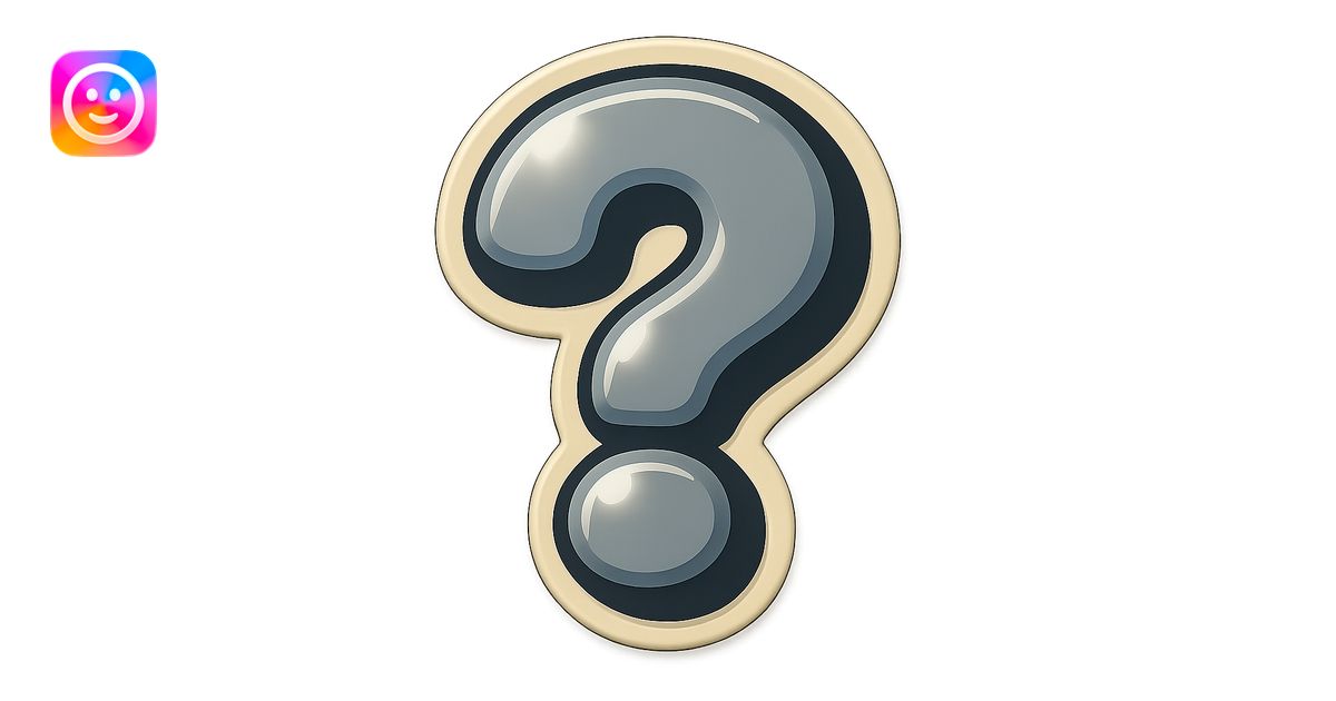 gray question mark badge emoji | AI Emoji Generator