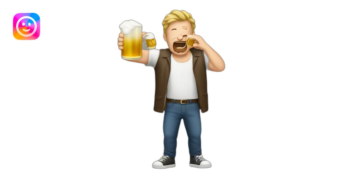 Man chugging beer emoji | AI Emoji Generator
