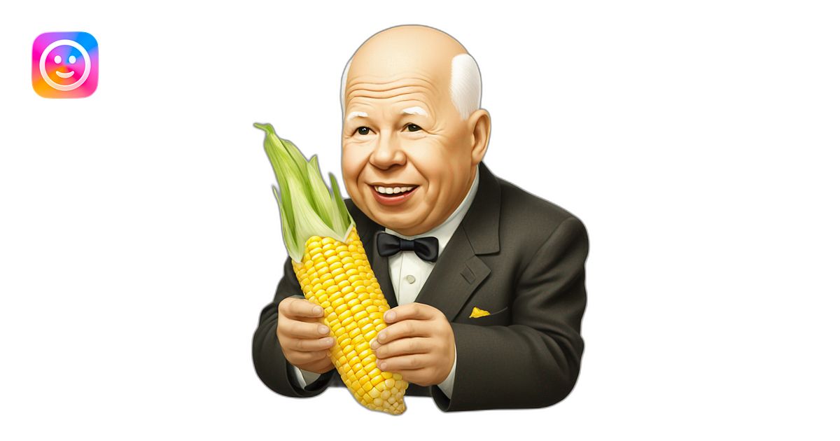 Nikita Khrushchev eating corn emoji | AI Emoji Generator