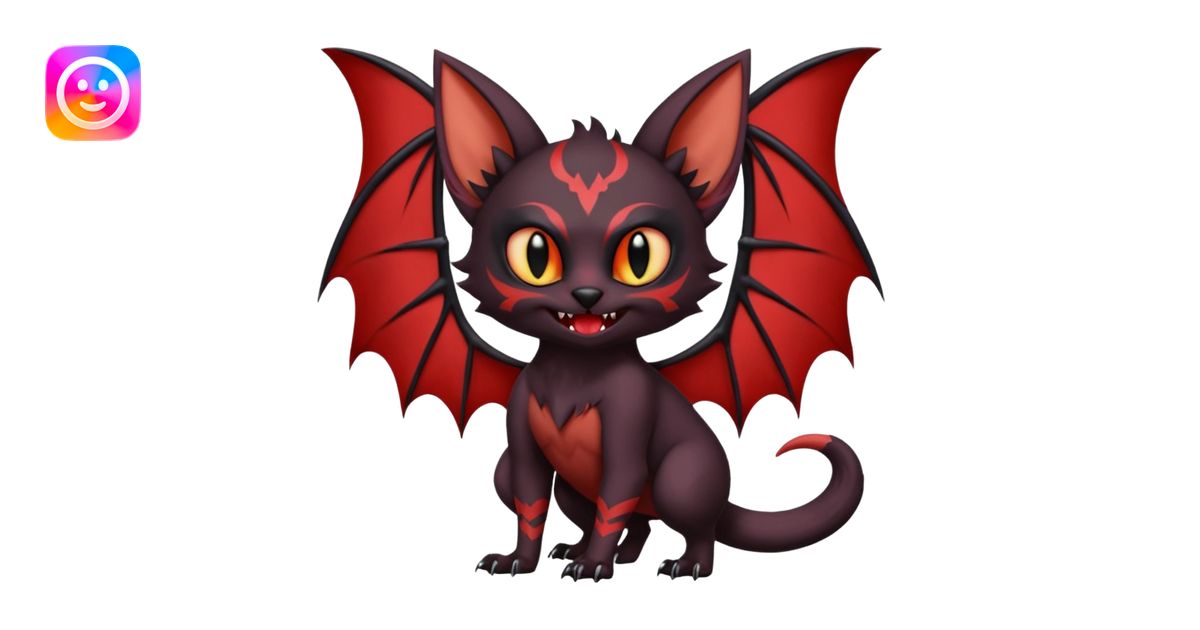 Vampiric Batty Black and Sanguine-red Noibat-Litten-Torracat-Lykoi ...
