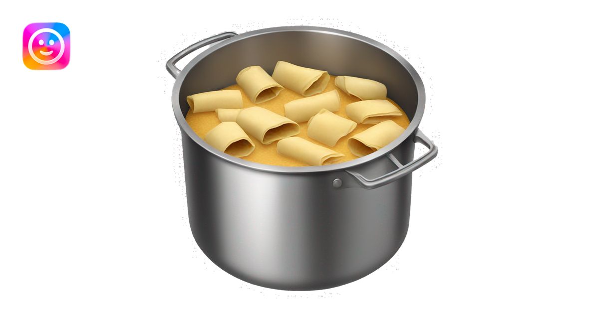 Stainless steel pot with black handlers, tamales inside emoji | AI ...