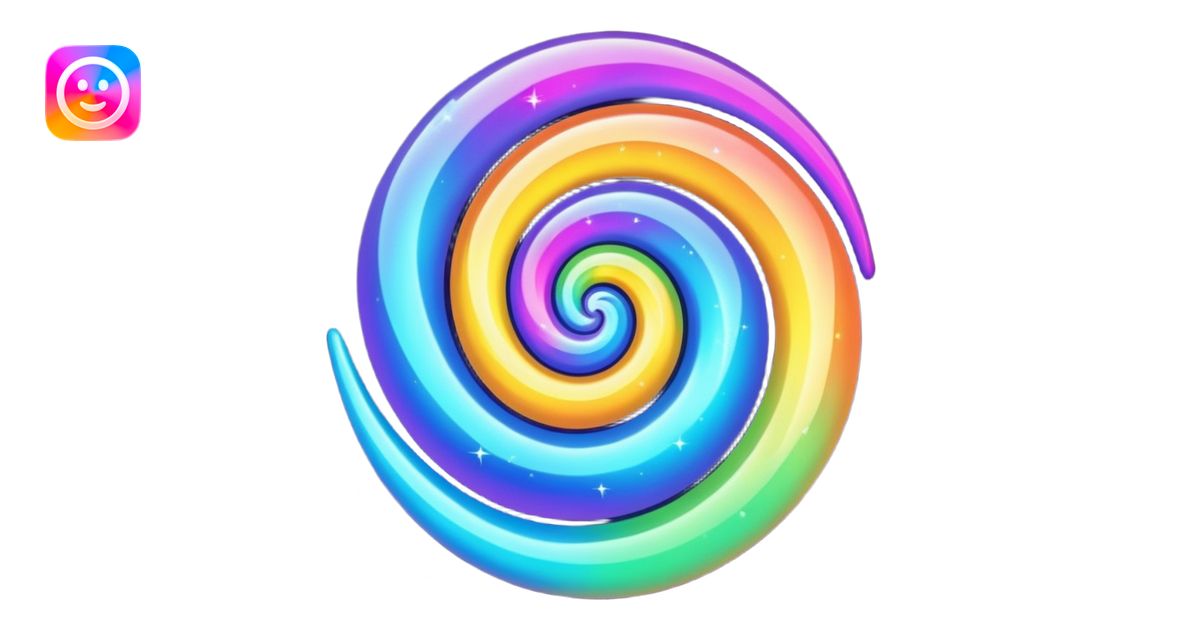 abstract colorful swirl with magical sparkles emoji | AI Emoji Generator