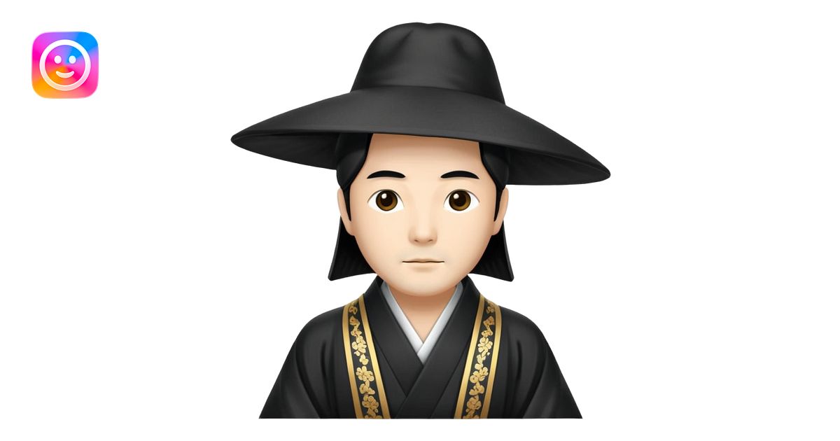 Japanese Court Lord Elegant noble in long robes with tall hat emoji ...