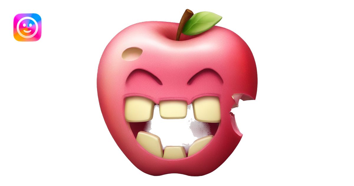 bitten pink apple emoji | AI Emoji Generator