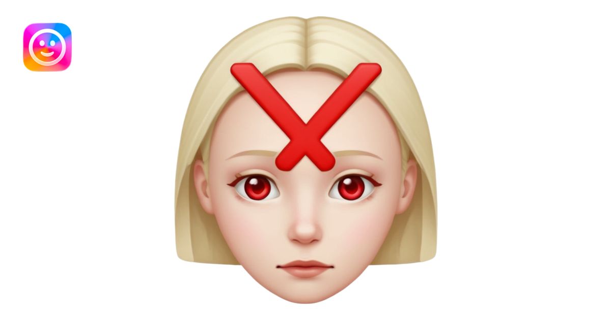 Forhead with a red small "x" symbol in the center emoji | AI Emoji ...