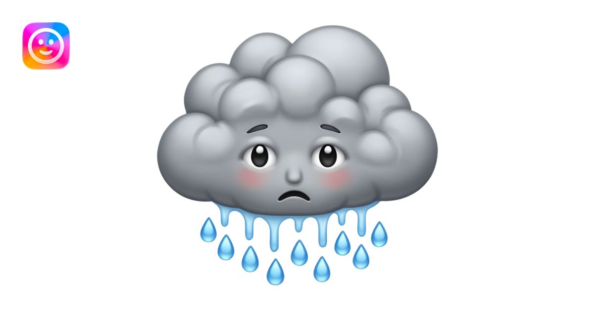 stormy cloud crying and sad emoji | AI Emoji Generator