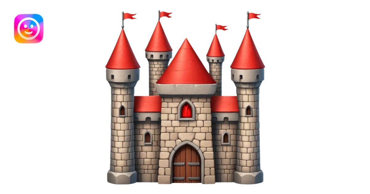 castle turrets with red tops emoji | AI Emoji Generator