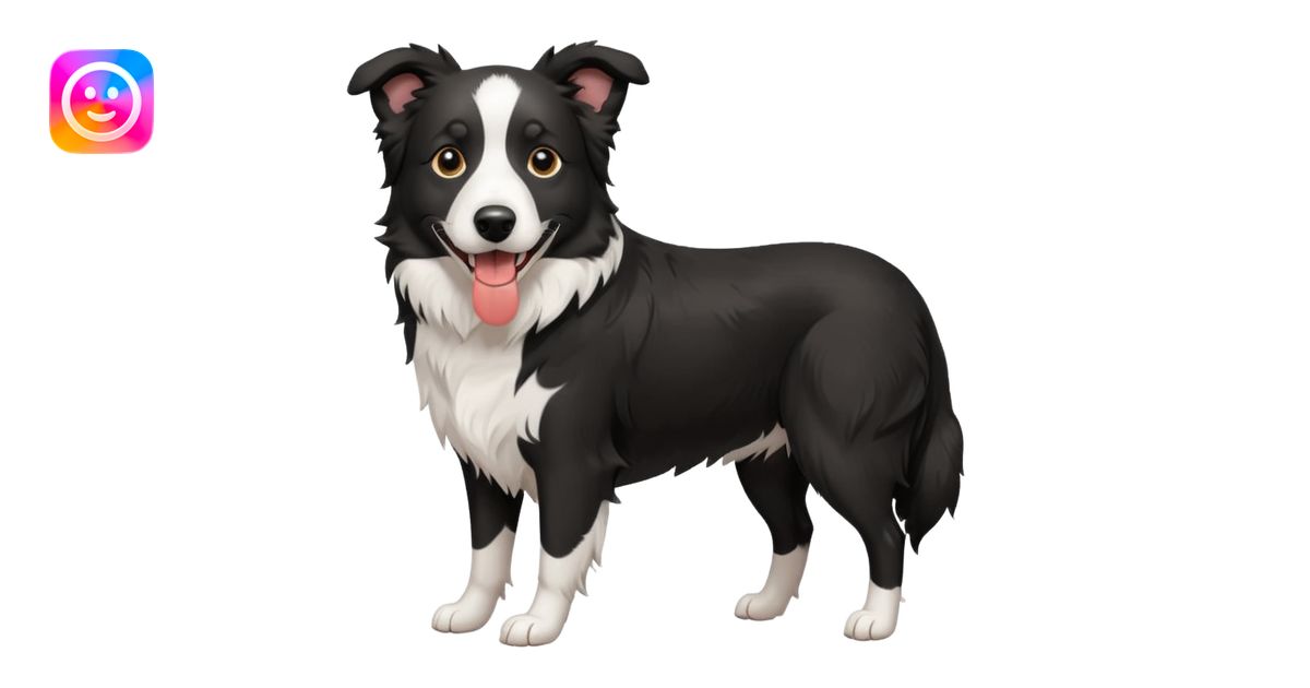 Colorful Border collie Dog, Border collie Portrait, Dog Sticker Clip ...