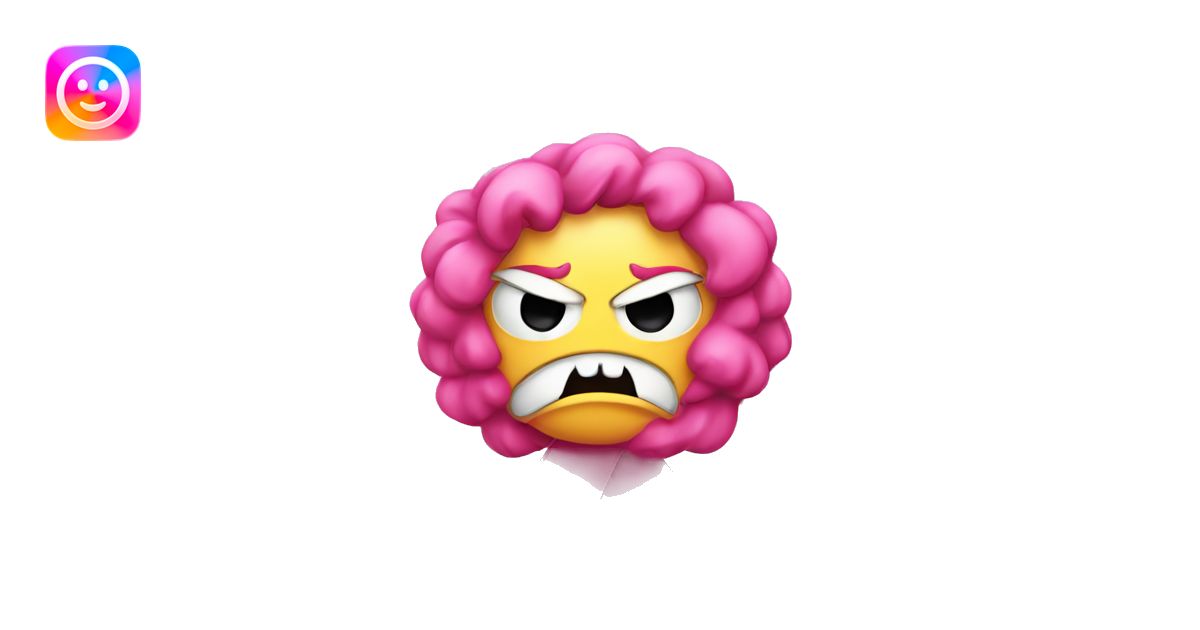 Angry face with pink ribbon emoji | AI Emoji Generator