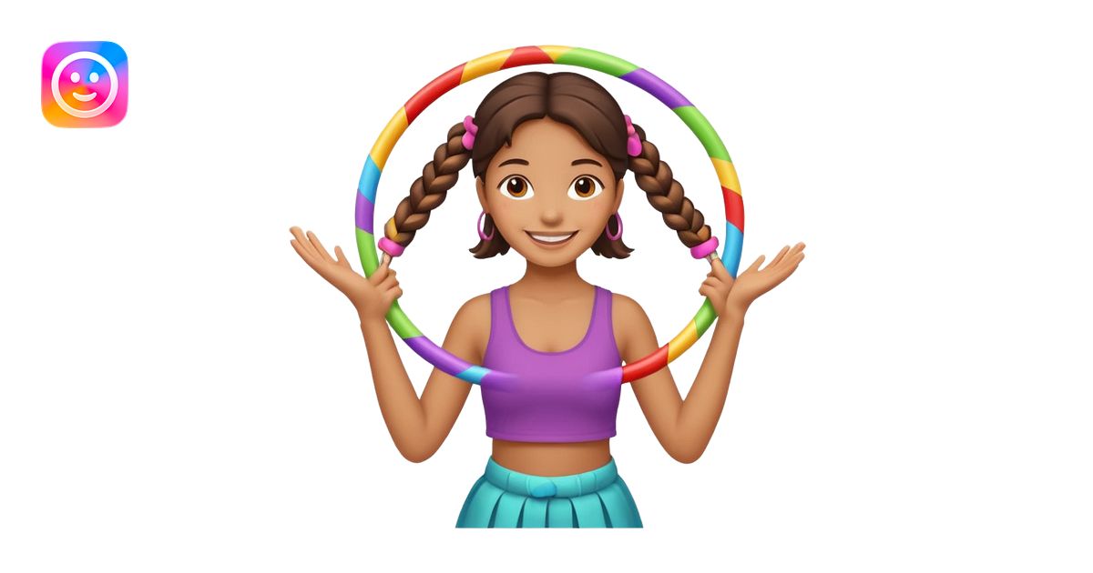 girl with 2 hula hoops emoji | AI Emoji Generator