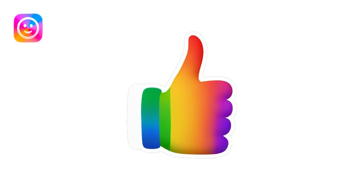 Rainbow color thumbs up emoji | AI Emoji Generator