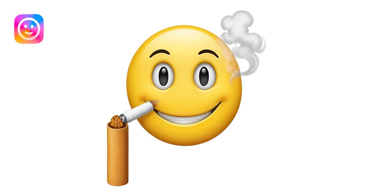 Smiley face with rolled eyes smokes a cigarette emoji | AI Emoji Generator