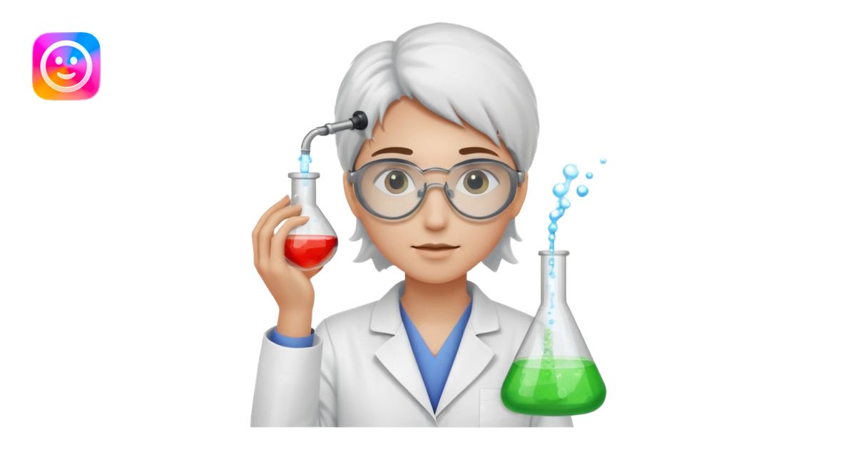 A person in a white coat is experimenting with chemicals. emoji | AI ...