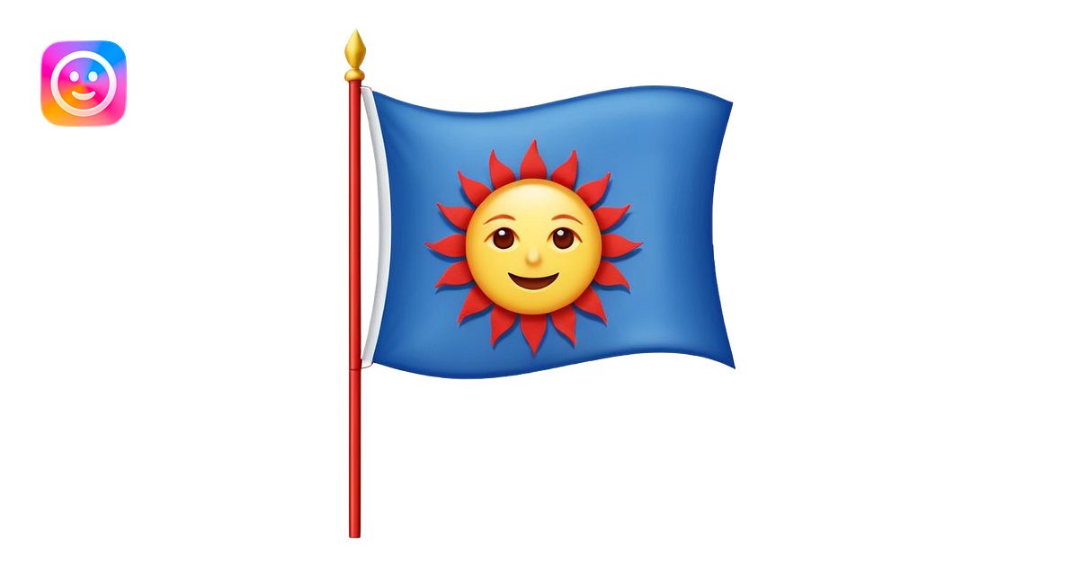A blue , white and red flag With a sun on it and a ⚖️ emoji | AI Emoji ...
