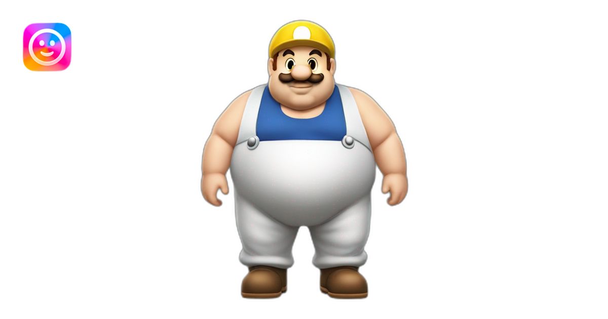 fat plumber waring a mario bros suit emoji | AI Emoji Generator