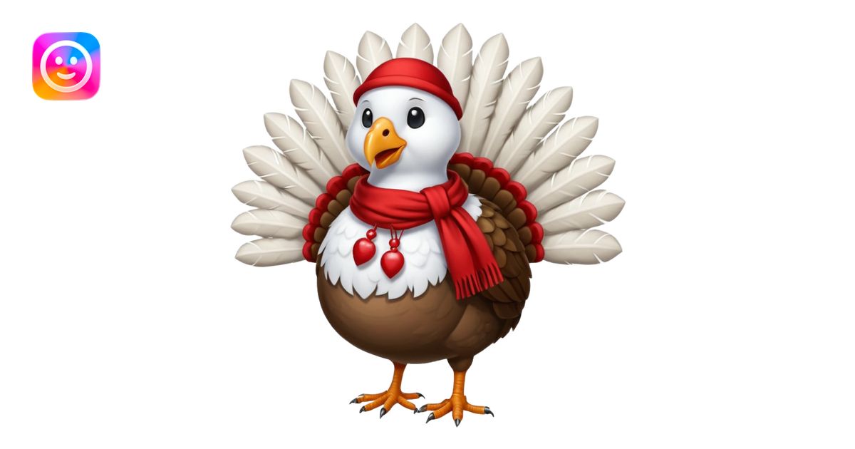 Fancy snow turkey emoji | AI Emoji Generator