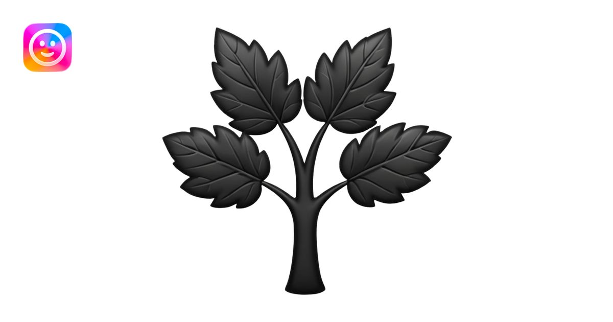 Un trébol de 5 hojas negro emoji | AI Emoji Generator