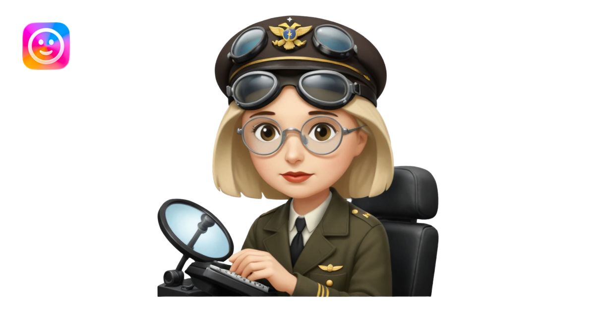 Helen keller reading braille and flying a plane emoji | AI Emoji Generator