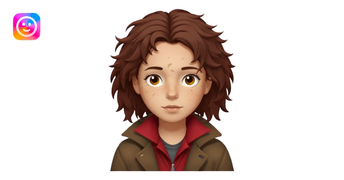 Hobo tomboy with light skin, freckles, dark brown shoulder-length hair ...