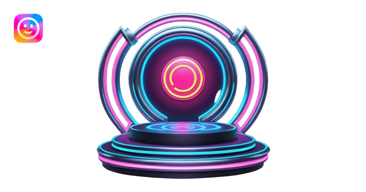 A futuristic-style stage with colored lights emoji | AI Emoji Generator