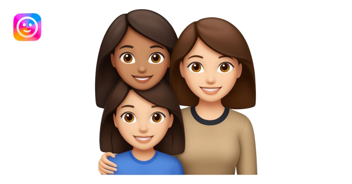 Throuple brunettes emoji | AI Emoji Generator