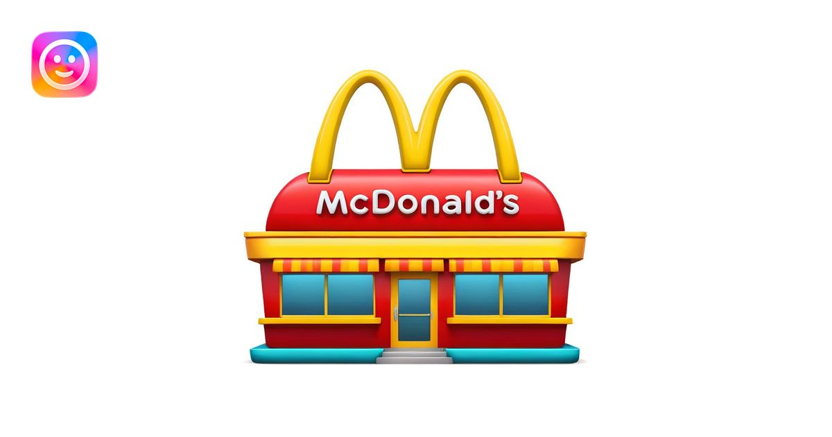 Neon McDonald’s restaurant emoji | AI Emoji Generator