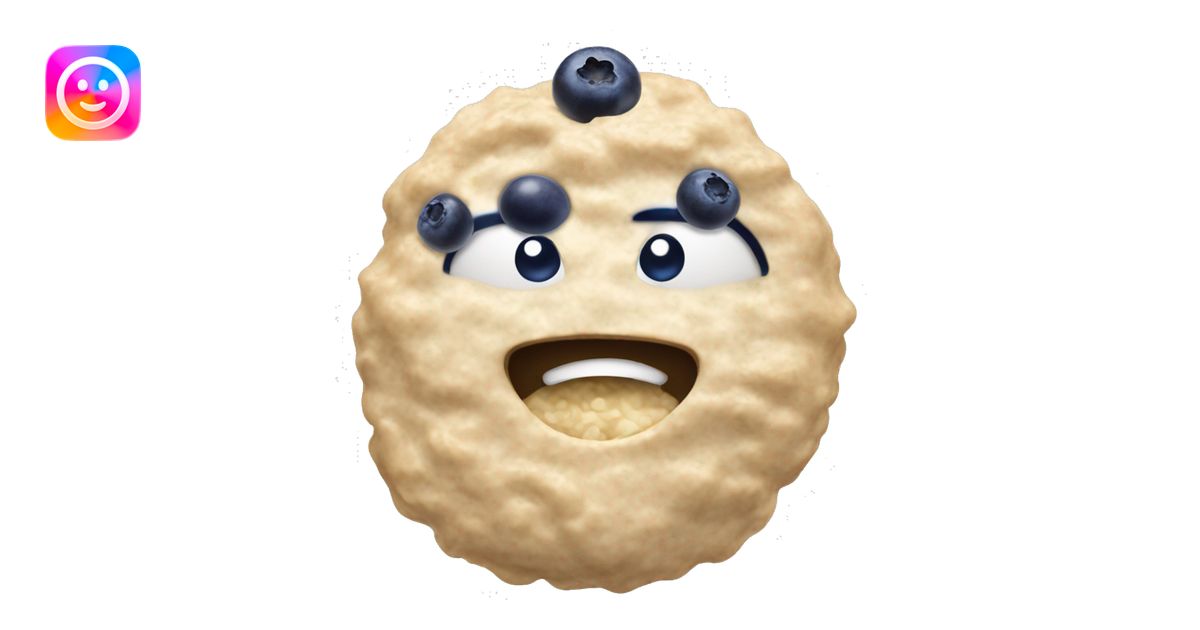 Oatmeal with Blueberry emoji | AI Emoji Generator