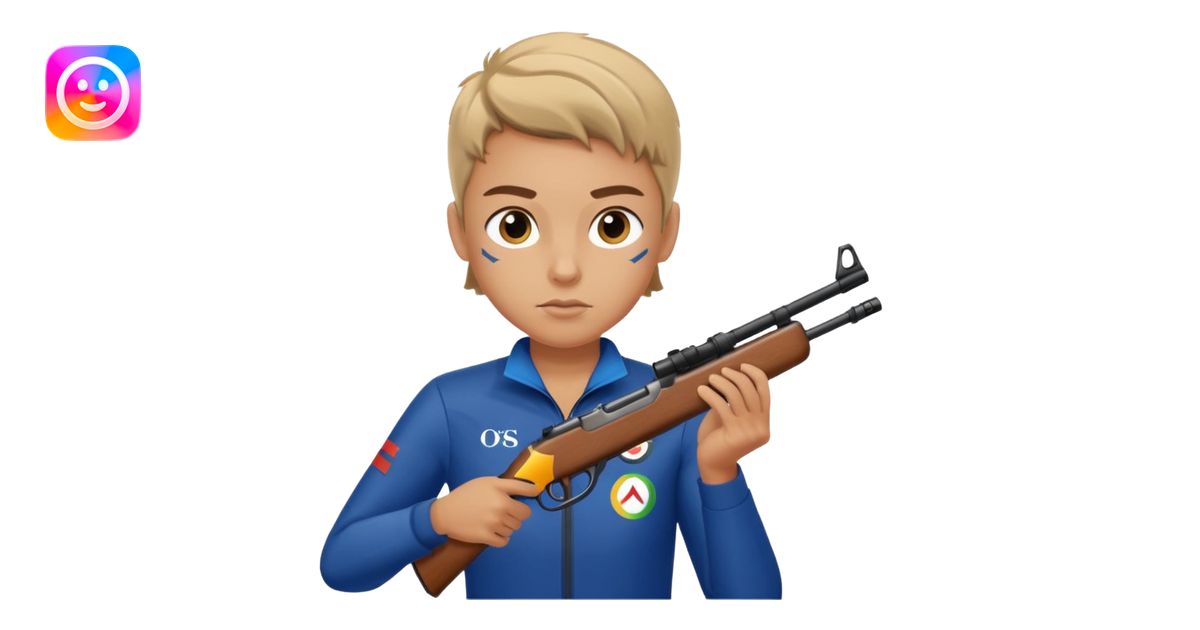 athlete with rifle shooting, in Olympics emoji | AI Emoji Generator