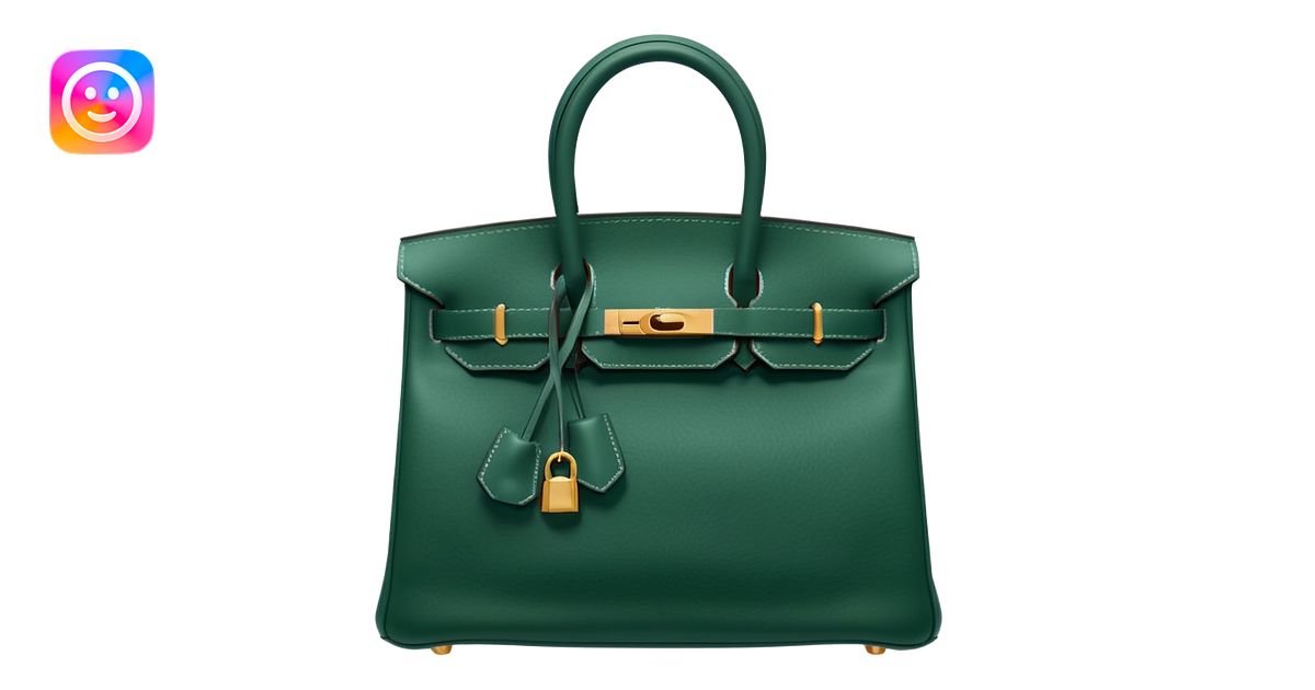 hermes birkin dark green color bag emoji | AI Emoji Generator