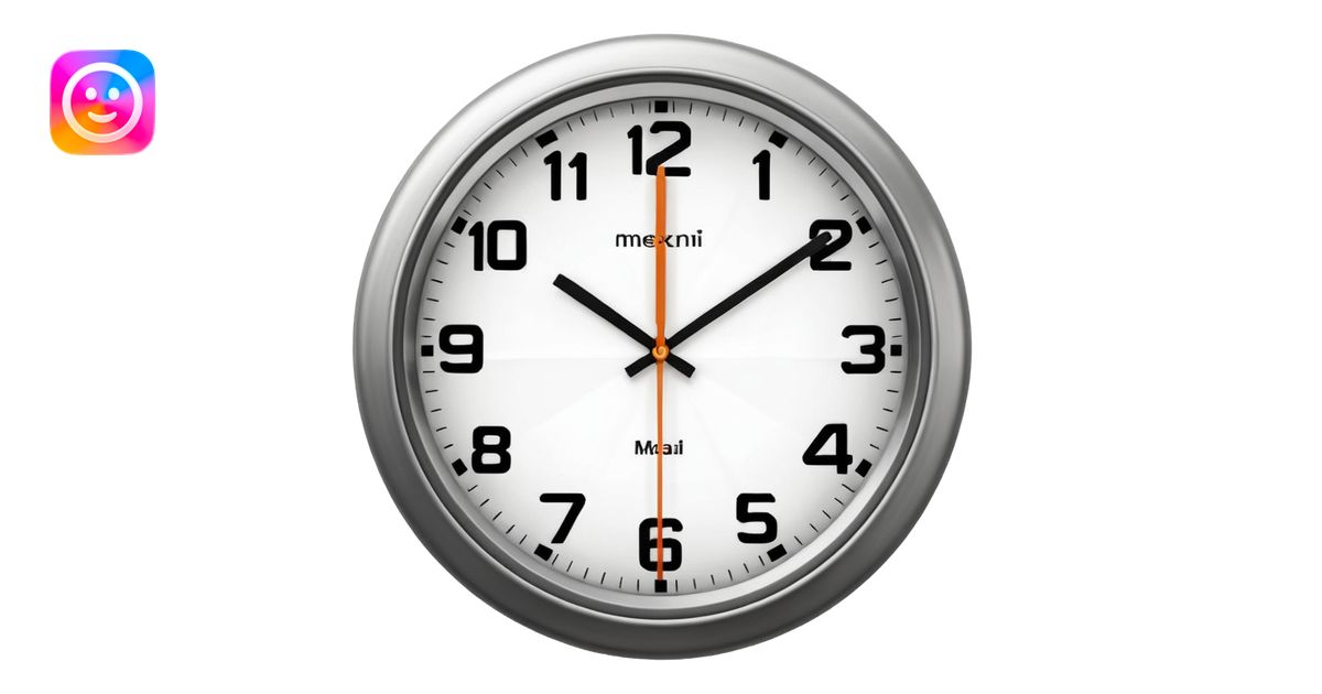 Close-up of a classic analog clock, the second hand stretched into ...