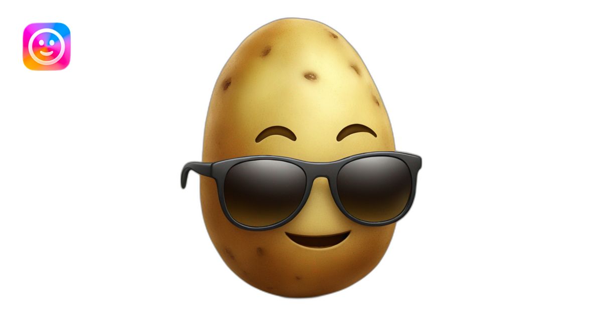 human-like potato walking with sunglasses emoji | AI Emoji Generator