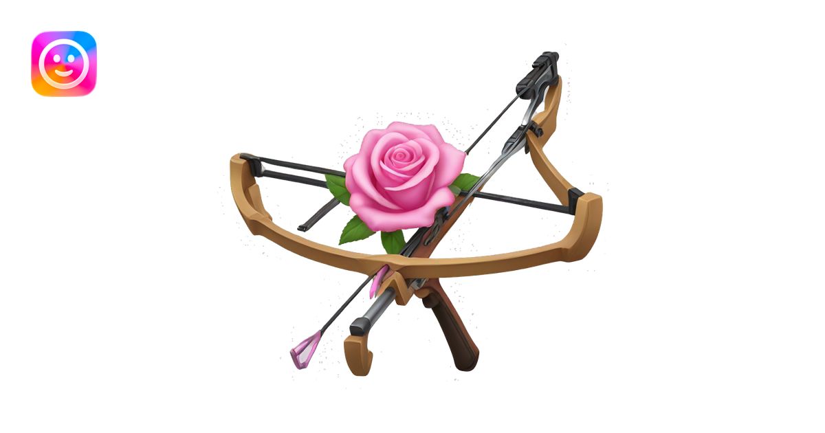 Crossbow with pink rose emoji | AI Emoji Generator
