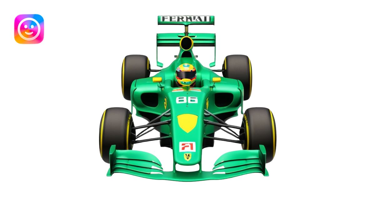 green and yellow ferrari f1 bell lewis hamilton helmet emoji | AI Emoji ...