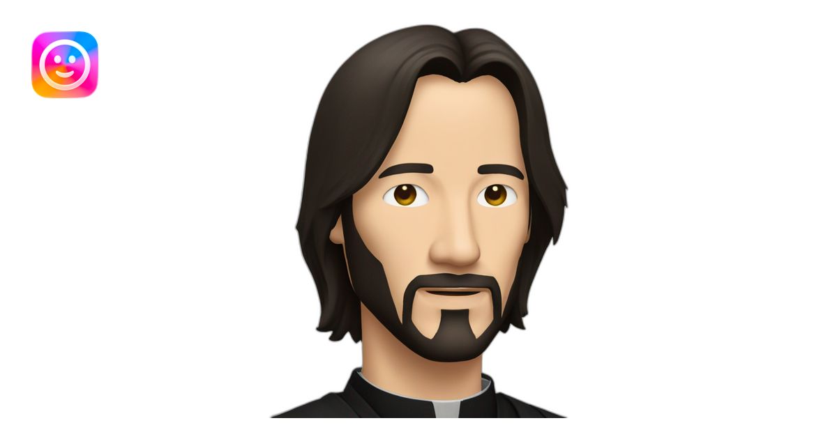 Keanu Reeves as priest emoji | AI Emoji Generator